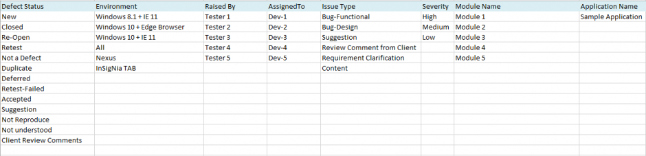 Download free bug tracking template