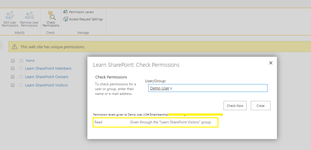 SharePoint User Permission | TechBytes
