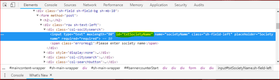 Id attribute in html element. | TechBytes
