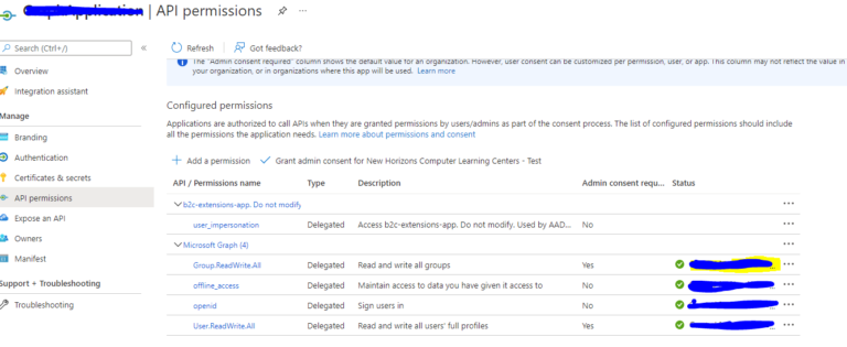 Creating Azure B2C users using Graph API in .Net Core App