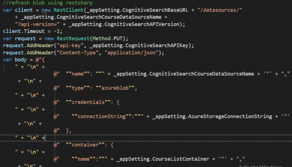 Refresh Datasource Reset And Run Indexer Using Net Core And Restsharp